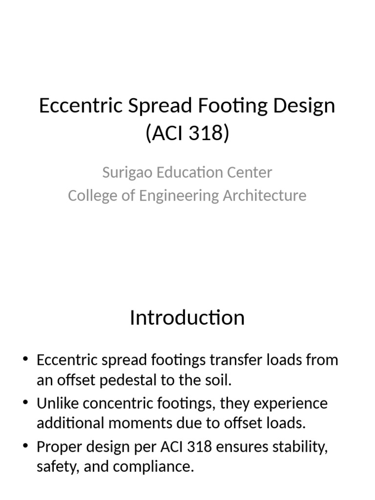 Eccentric Spread Footing Design | PDF