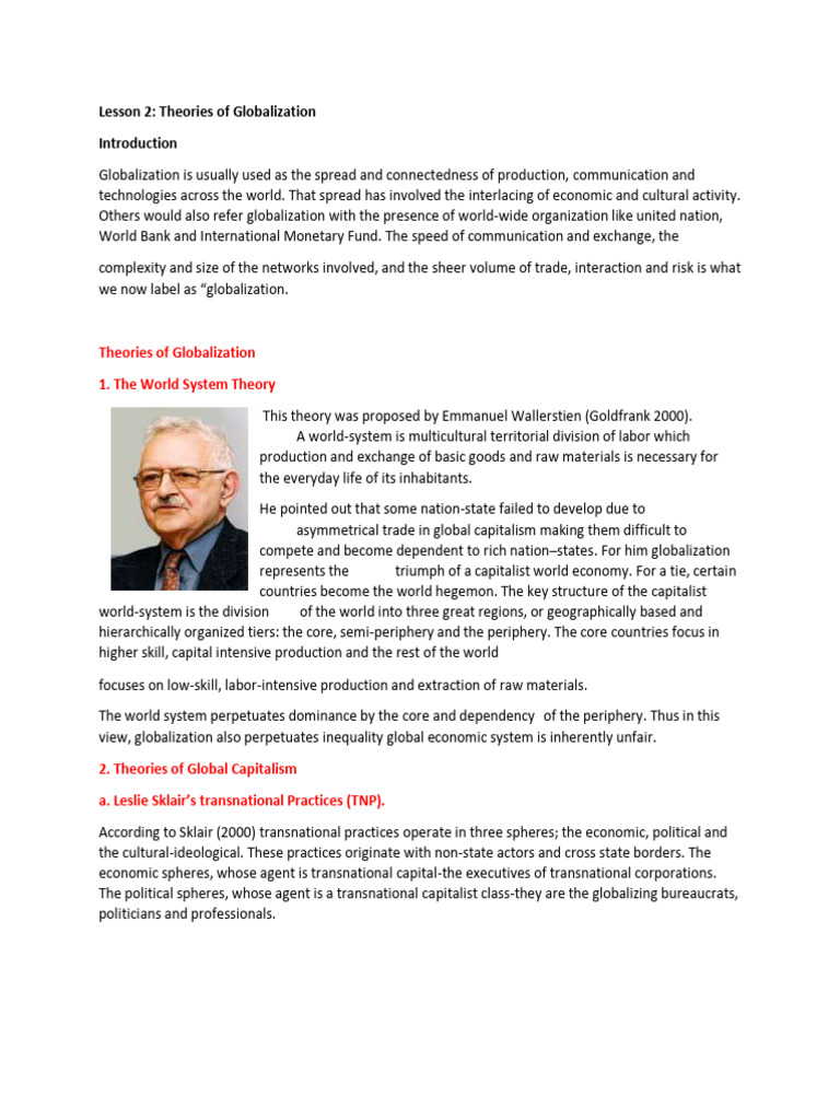 Theories of Globalization | PDF | World Systems Theory | Globalization