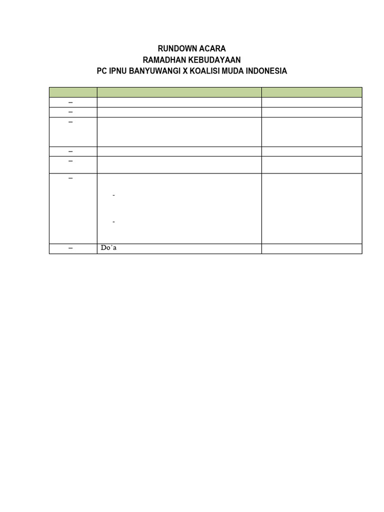 Rundown Acara Terbaru | PDF