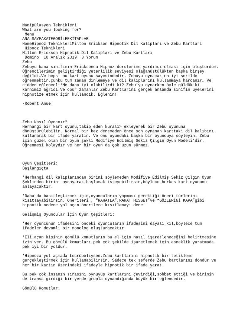 Hipnotik Manipülasyon | PDF