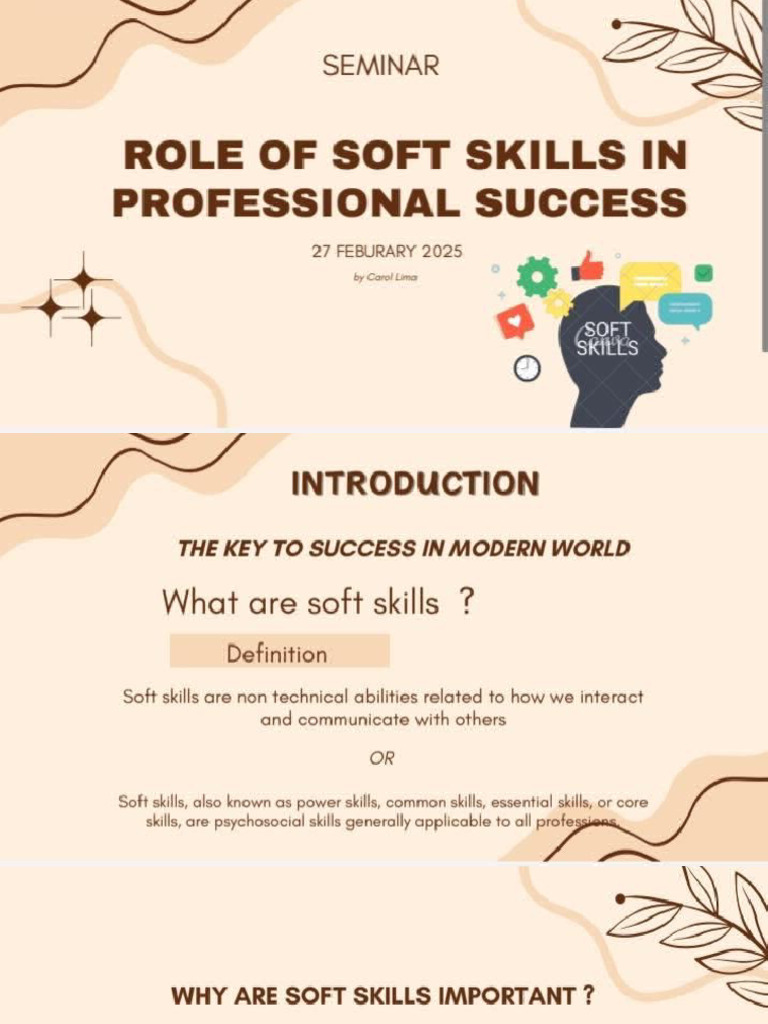 Role of Soft Skills in Professional Success. | PDF