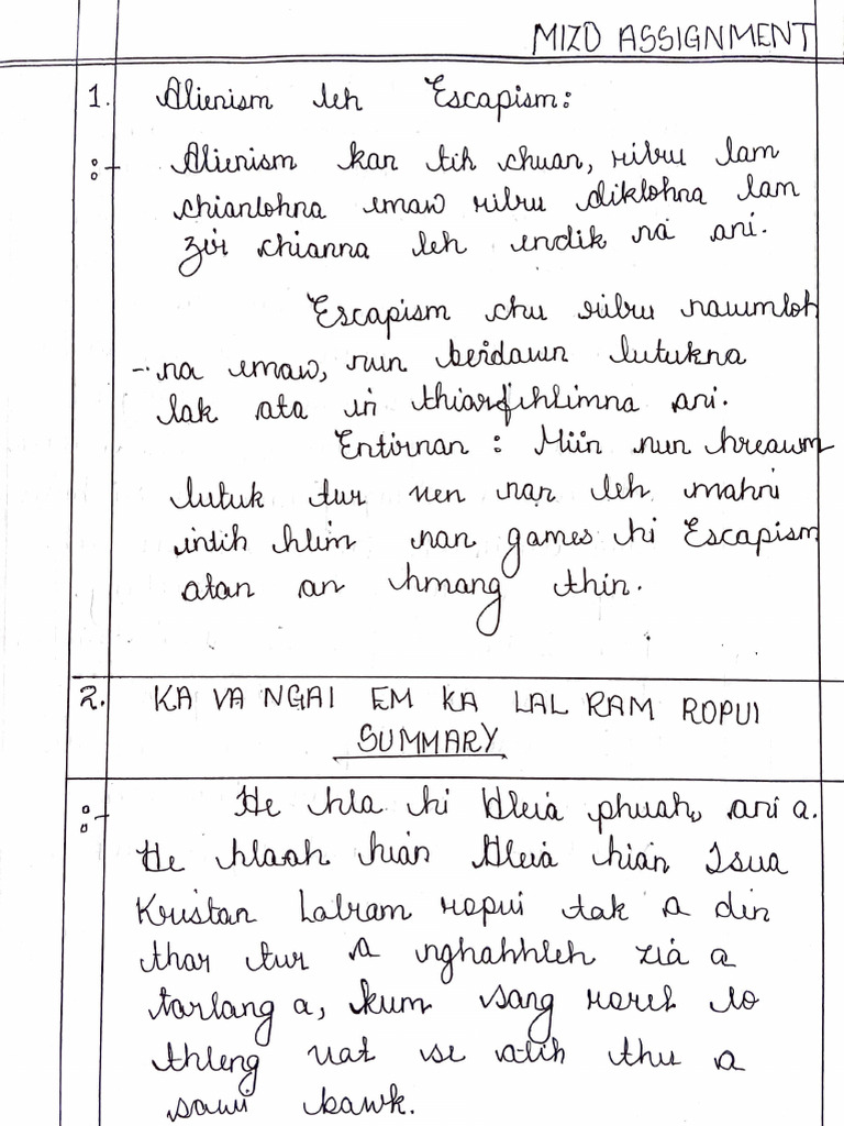 Mizo Assignment - 1 | PDF