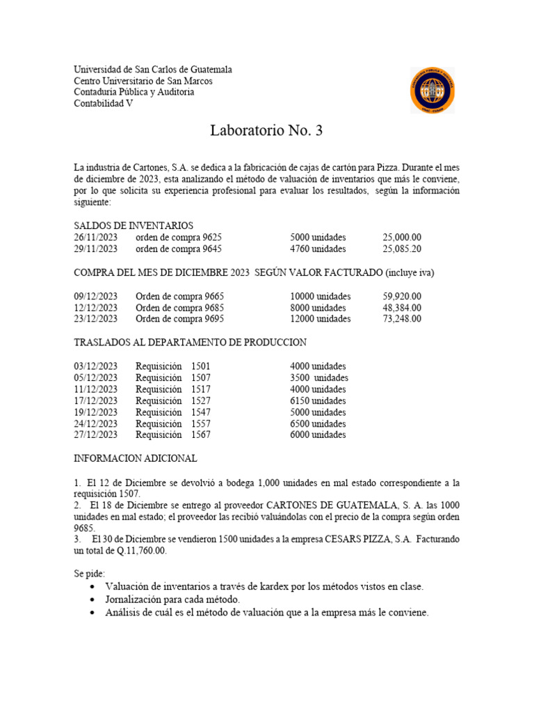 Laboratorio 3 Valuacion Inv. | PDF