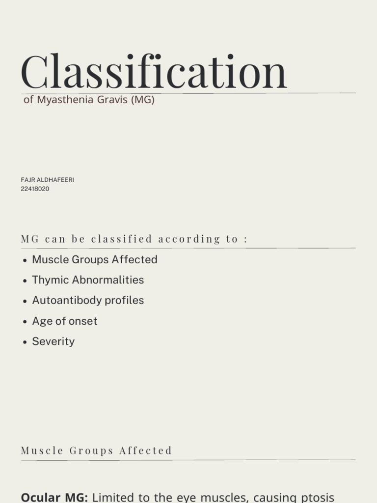 Classification of MG | PDF