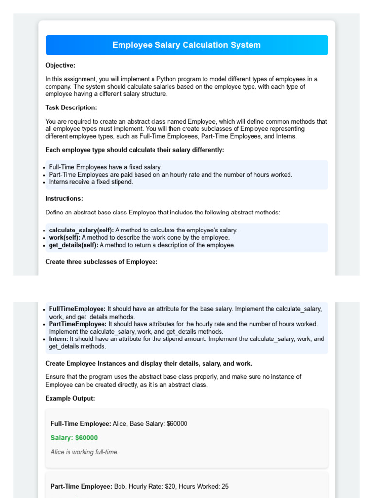 Employee Salary Calculation System | PDF