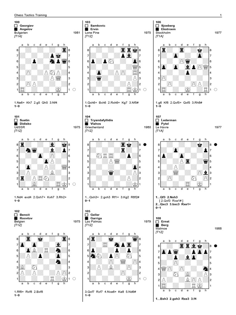Chess Tactics Training 100-292 | PDF | Chess Competitions | Chess Openings