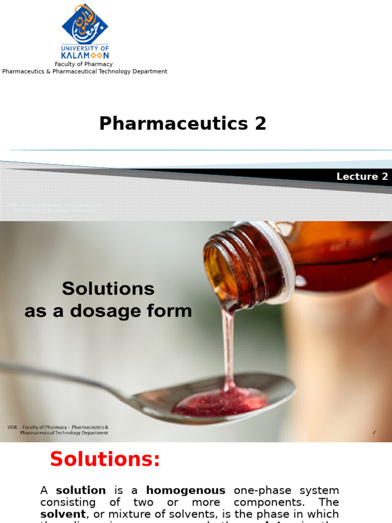 Pharmaceutics 2 Lec 2 | PDF | Glycerol | Ion Exchange