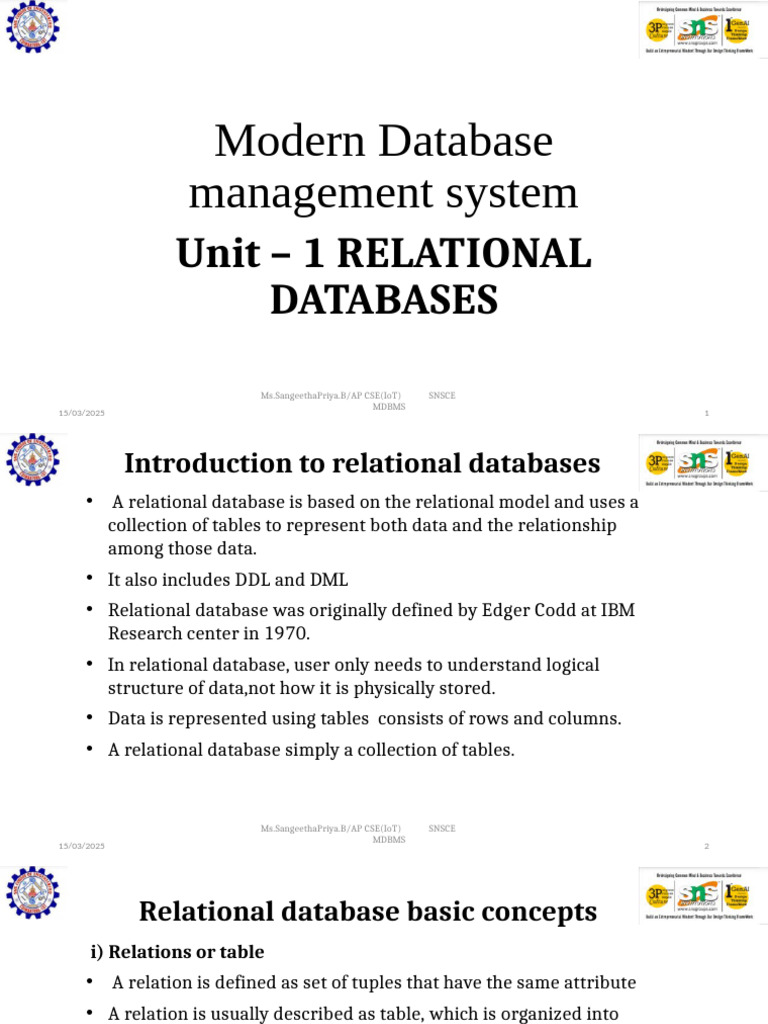 Relational Database And Key Pdf Relational Database Relational Model