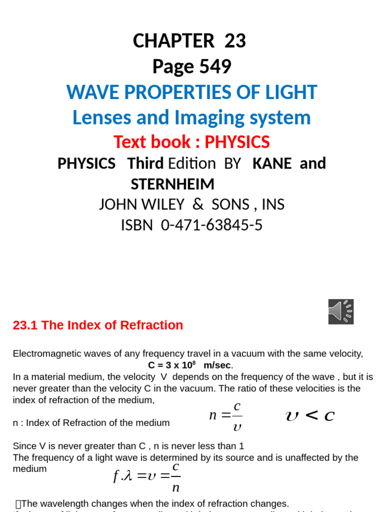 Light Wave Properties and Lenses | PDF | Refractive Index | Refraction