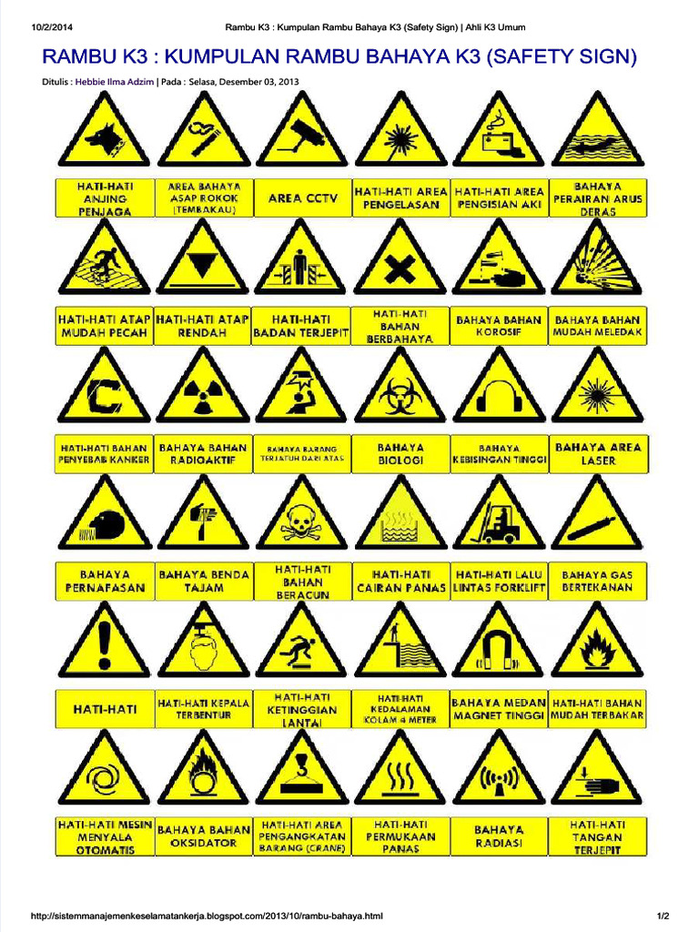 PDF Rambu k3 Kumpulan Rambu Bahaya k3 Safety Sign Ahli k3 Umum Compress | PDF