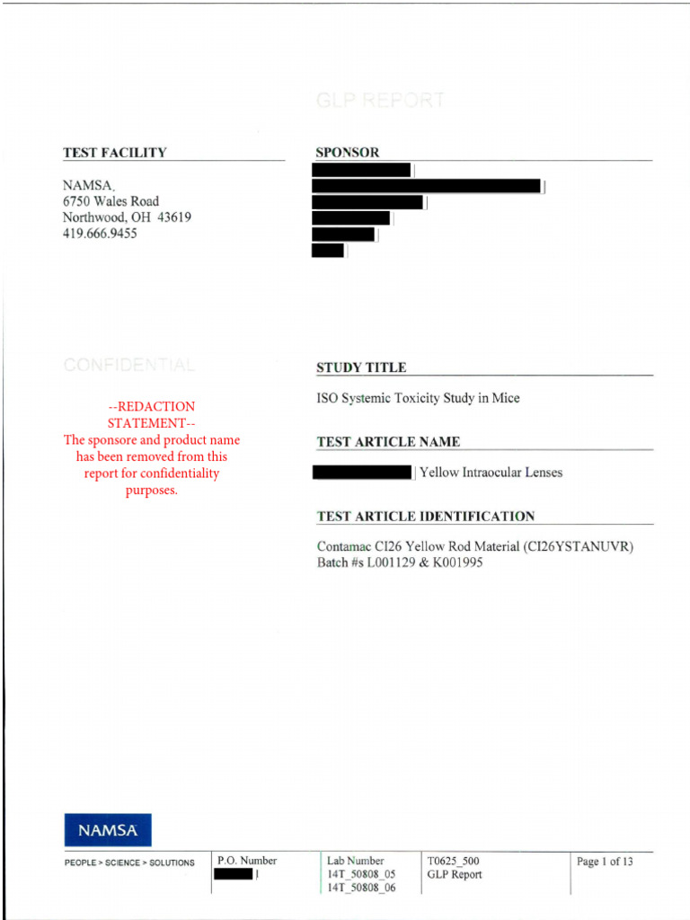 CI26Y (R) - Systemic Toxicity (Redacted) | PDF