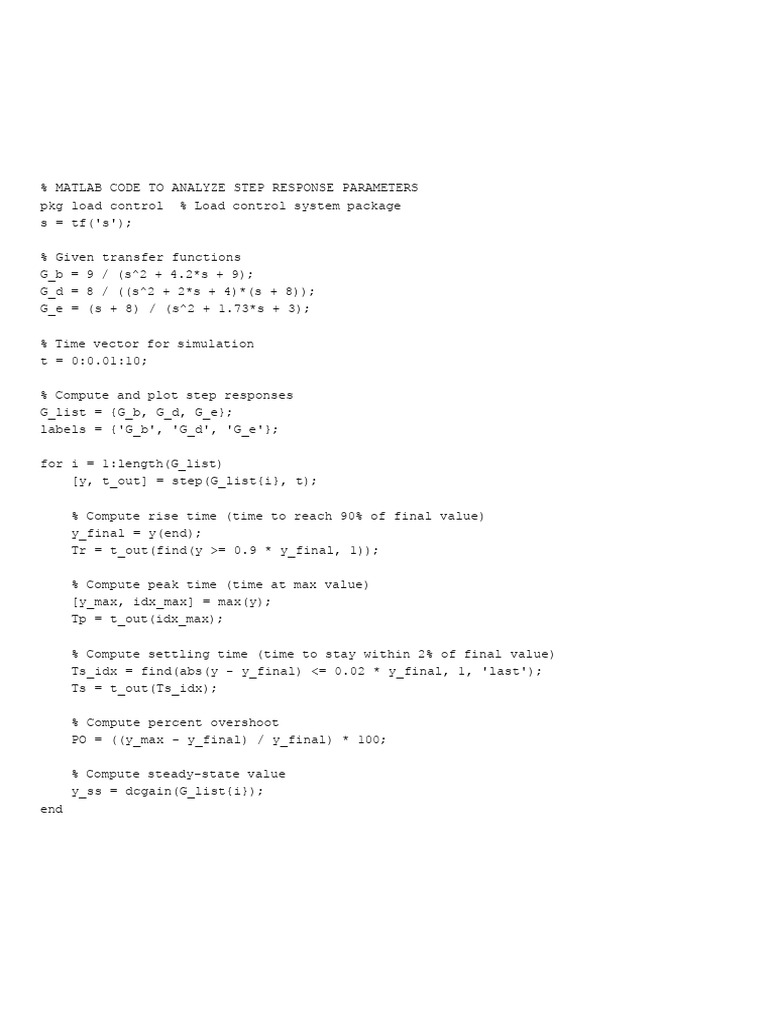 Matlab_Step_Response (3) | PDF
