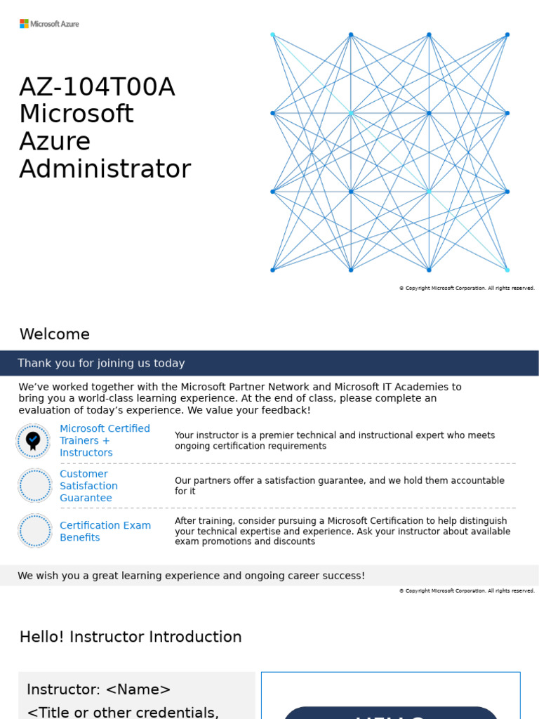 AZ 104T00A ENU PowerPoint - 00 | PDF | Microsoft