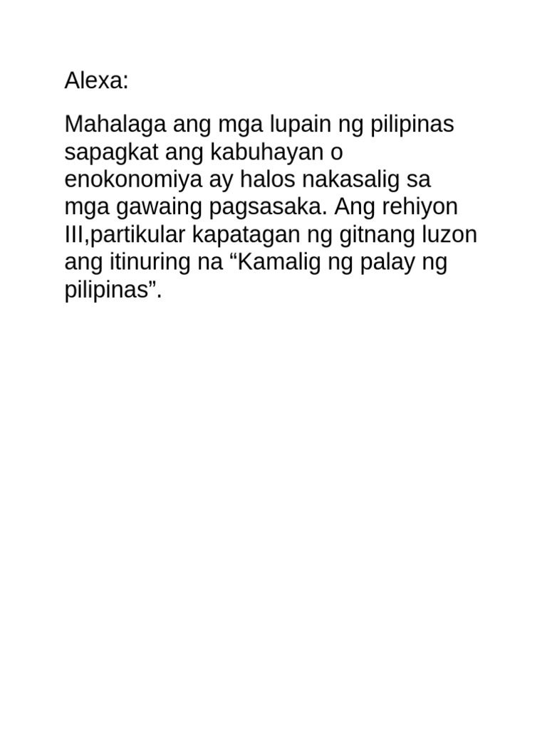 Report Sa Pagsasaka | PDF