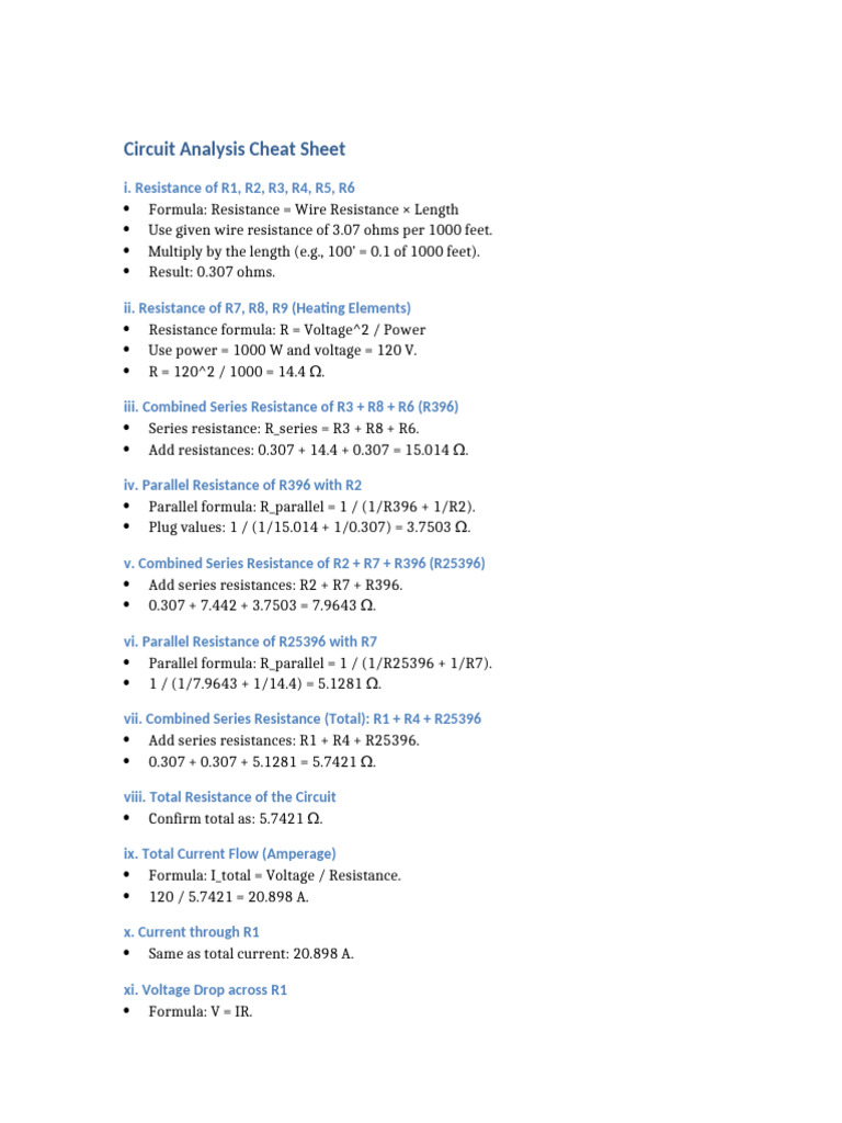 Circuit_Analysis_Cheat_Sheet | PDF