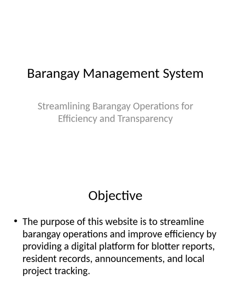 Barangay Management System | PDF