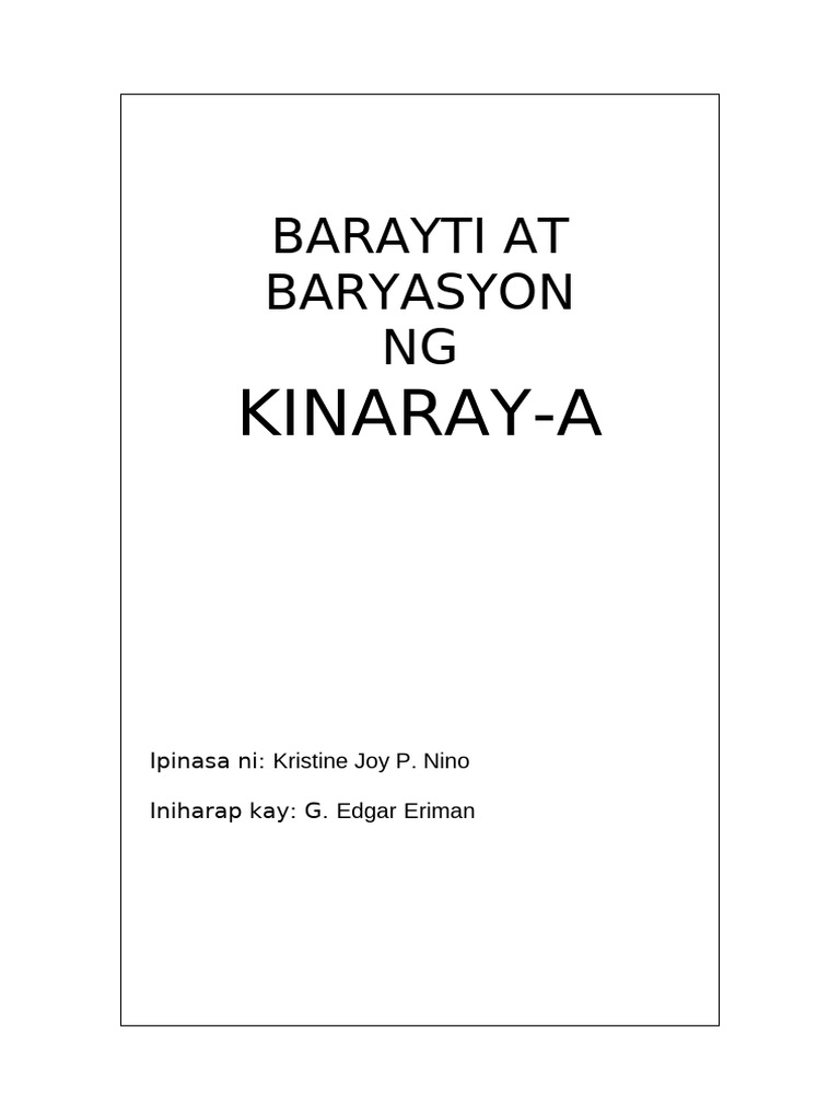 KINARAY-A | PDF