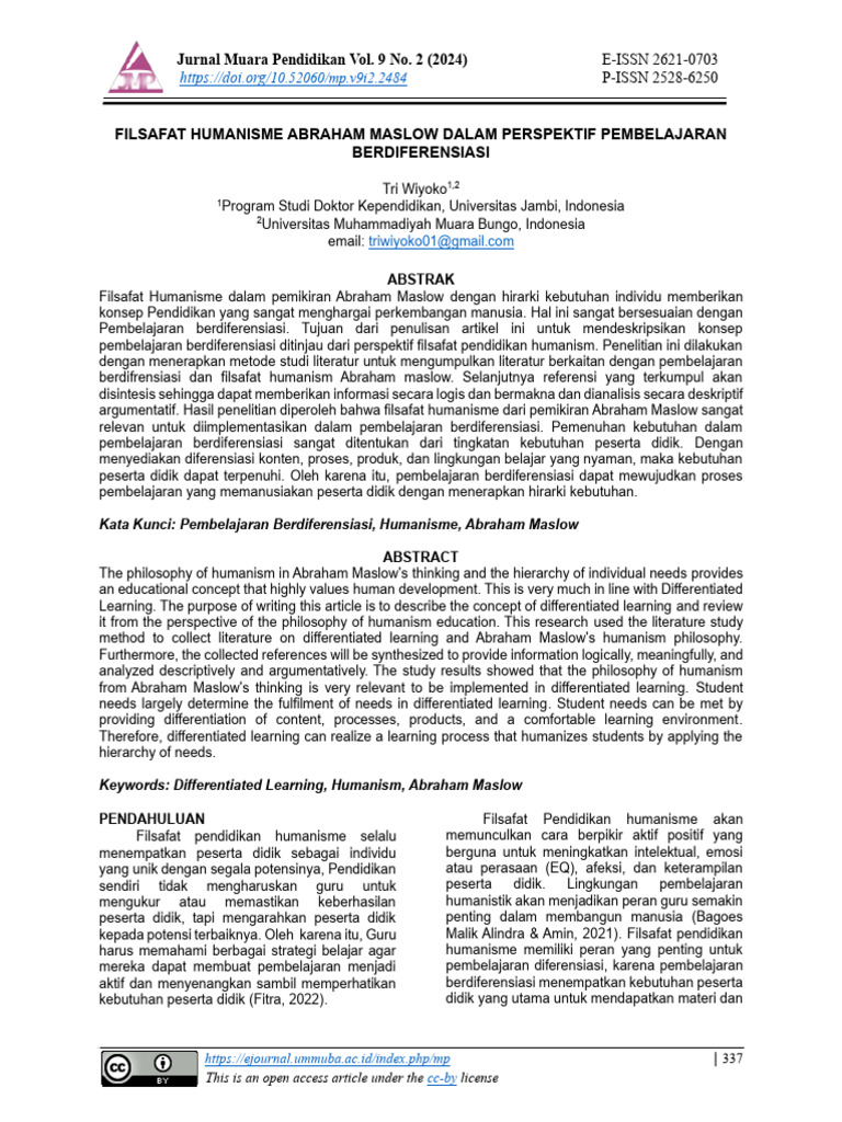 Ma.+Artikel Filsafat+Humanisme+Abraham+Maslow | PDF