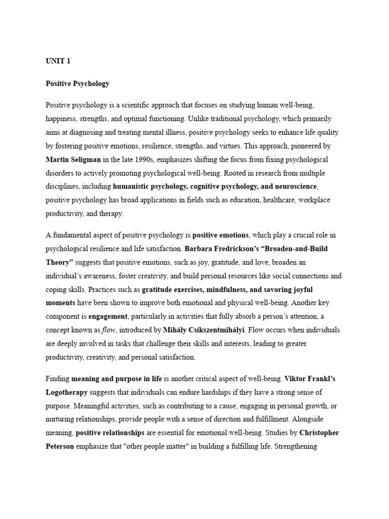 Understanding Positive Psychology Principles | PDF | Positive ...