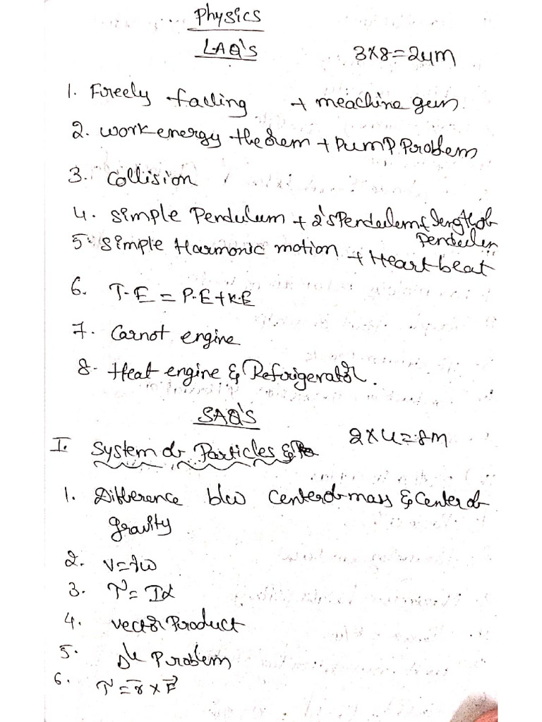 1st Year Physics | PDF