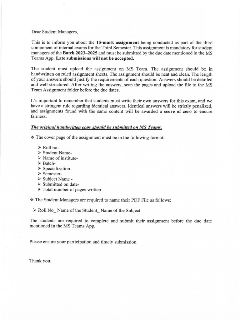 Assignment Instructions | PDF