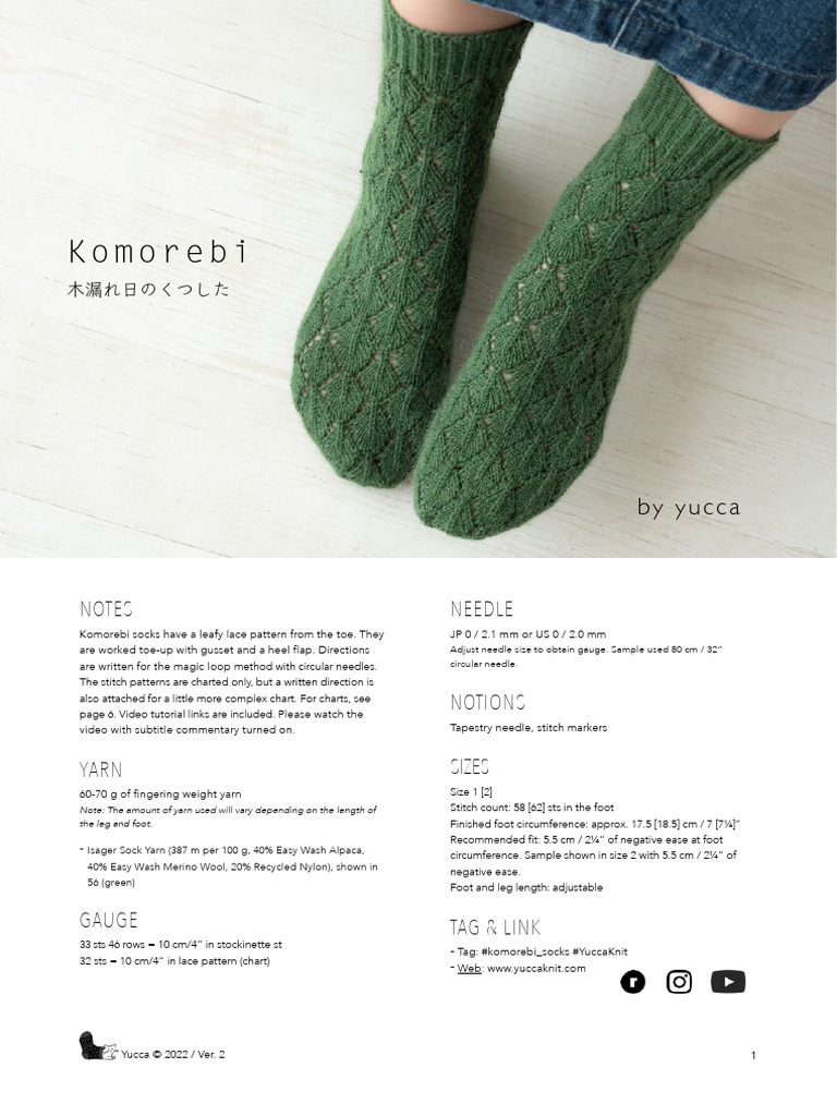 Komorebi by Yucca | PDF | Knitting | Gauge (Knitting)