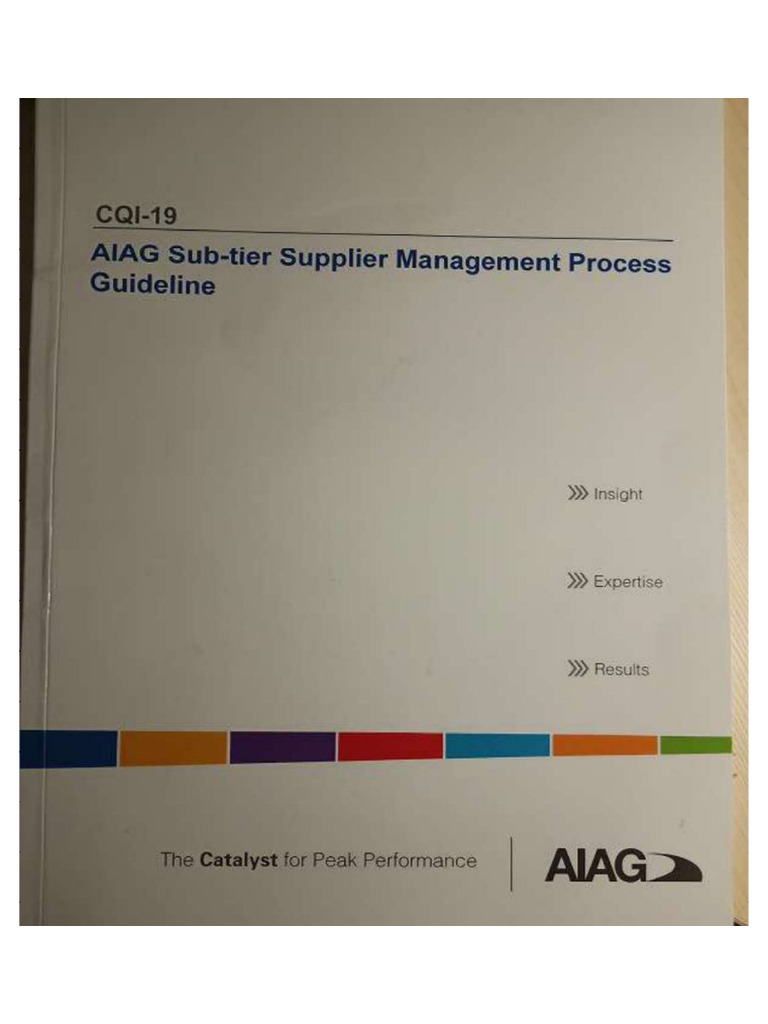 CQI-19 (AIAG Sub-Tier Supplier Management Process Guideline) (Version-1 ...