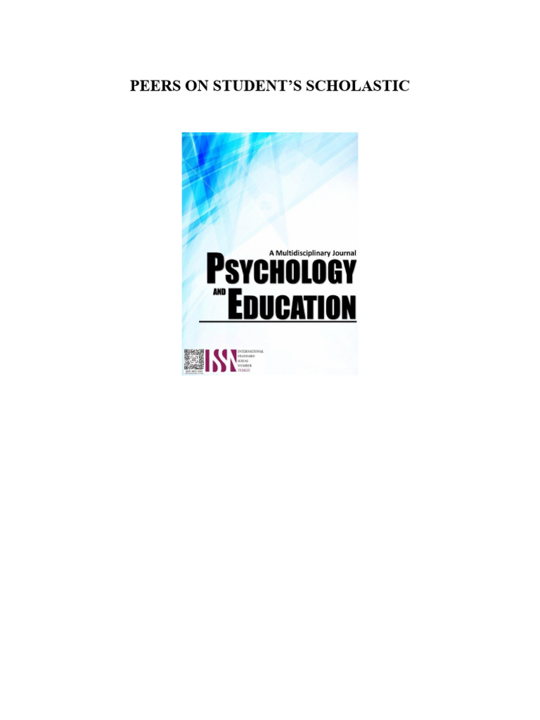 Demystifying The Reverberation of School Peers On Student's Scholastic Performance | PDF ...