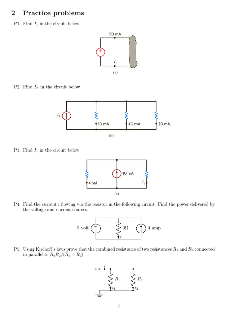 Week 1 - Problems With Solutions | PDF | Series And Parallel Circuits | Electronics