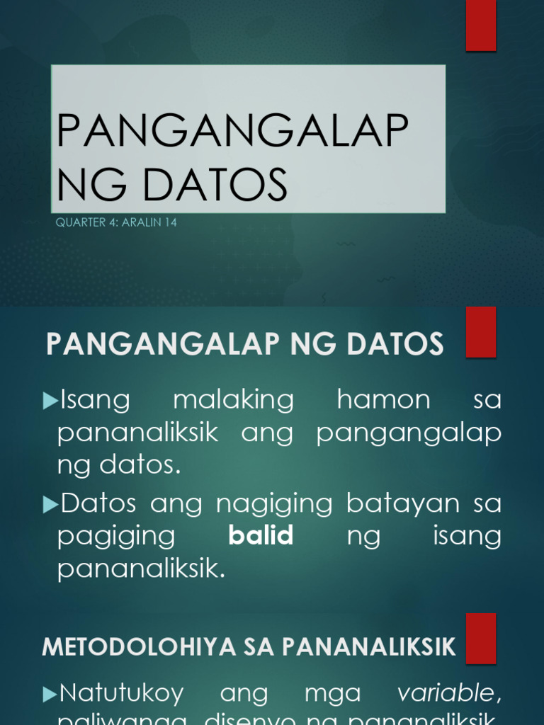 Q4a13 Pangangalap NG Datos | PDF