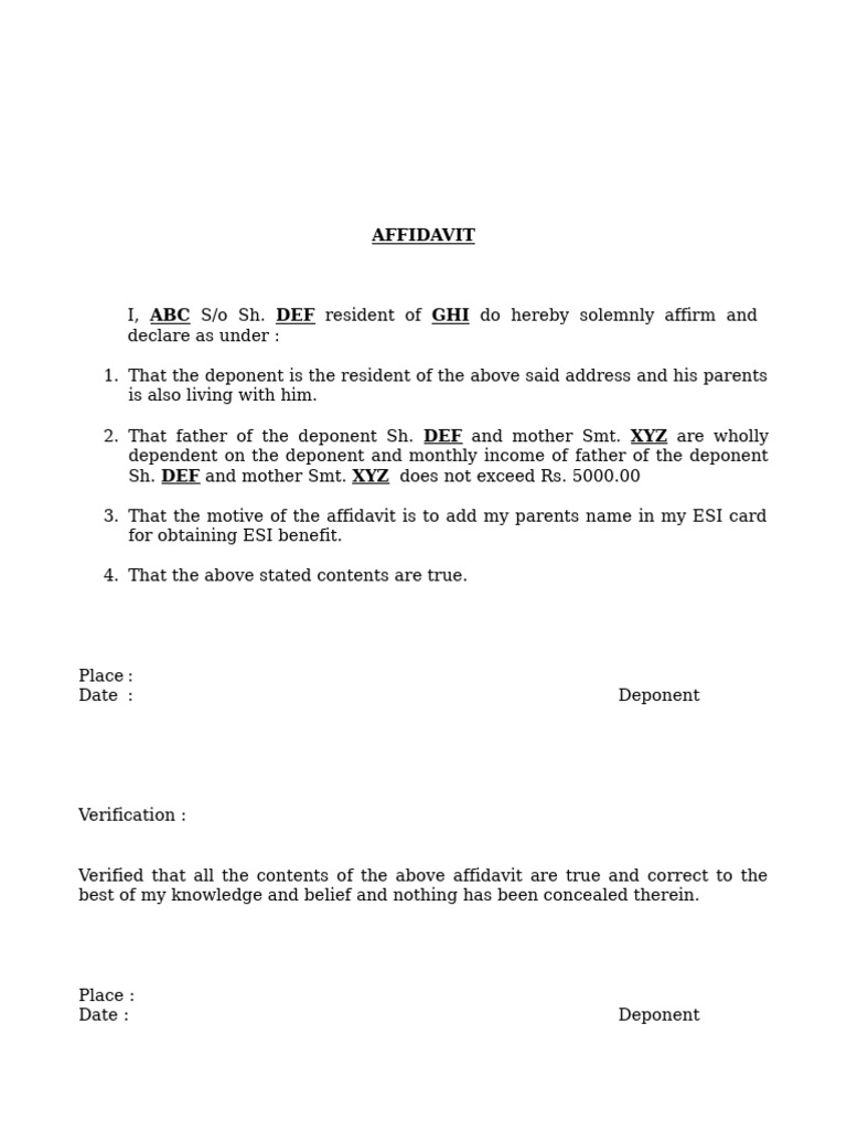 Affidavit Contents | PDF