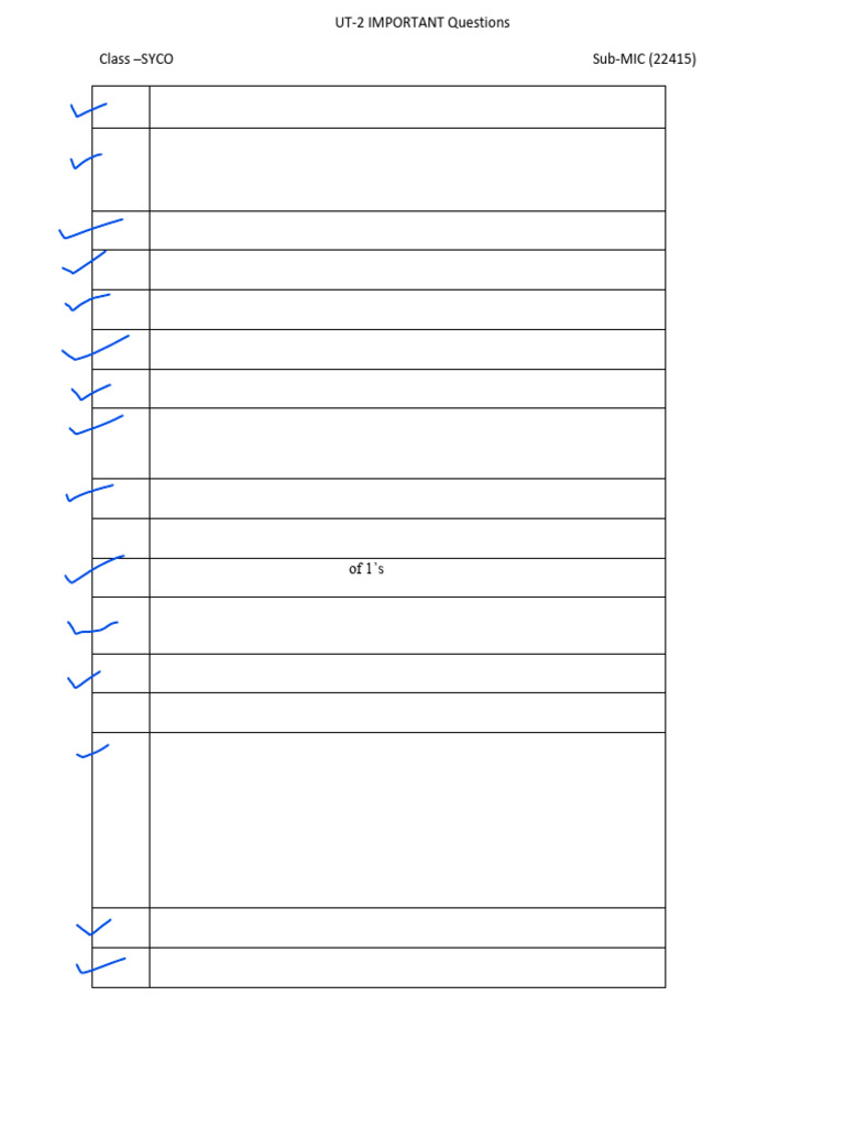 Ut-2 Imp Questions (Mic) | PDF