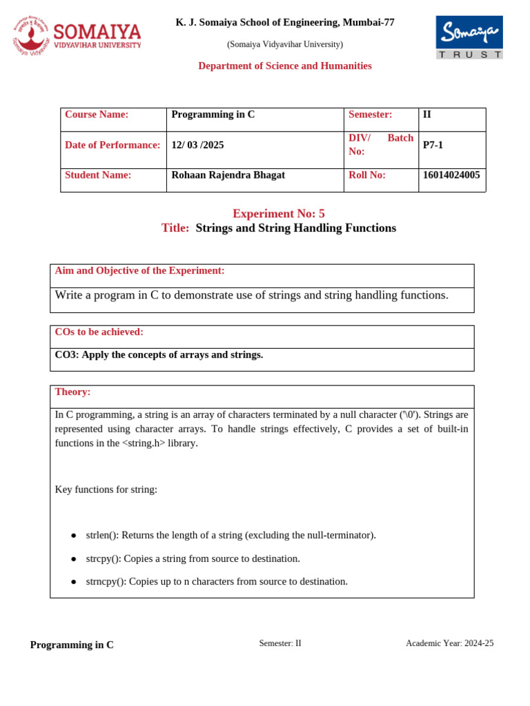 PIC_Exp5 (1) | PDF | String (Computer Science) | Computer Programming