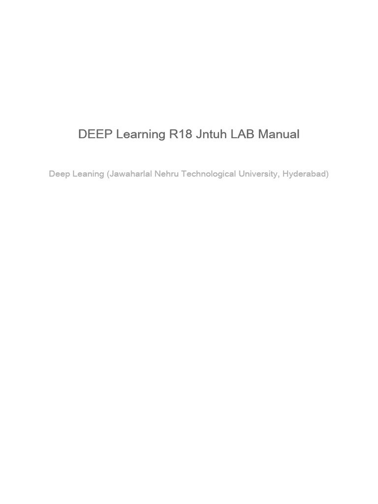 Deep Learning r18 Jntuh Lab Manual | PDF | Image Segmentation | Deep Learning