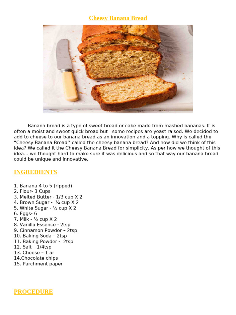 Cheesy Banana Bread | PDF