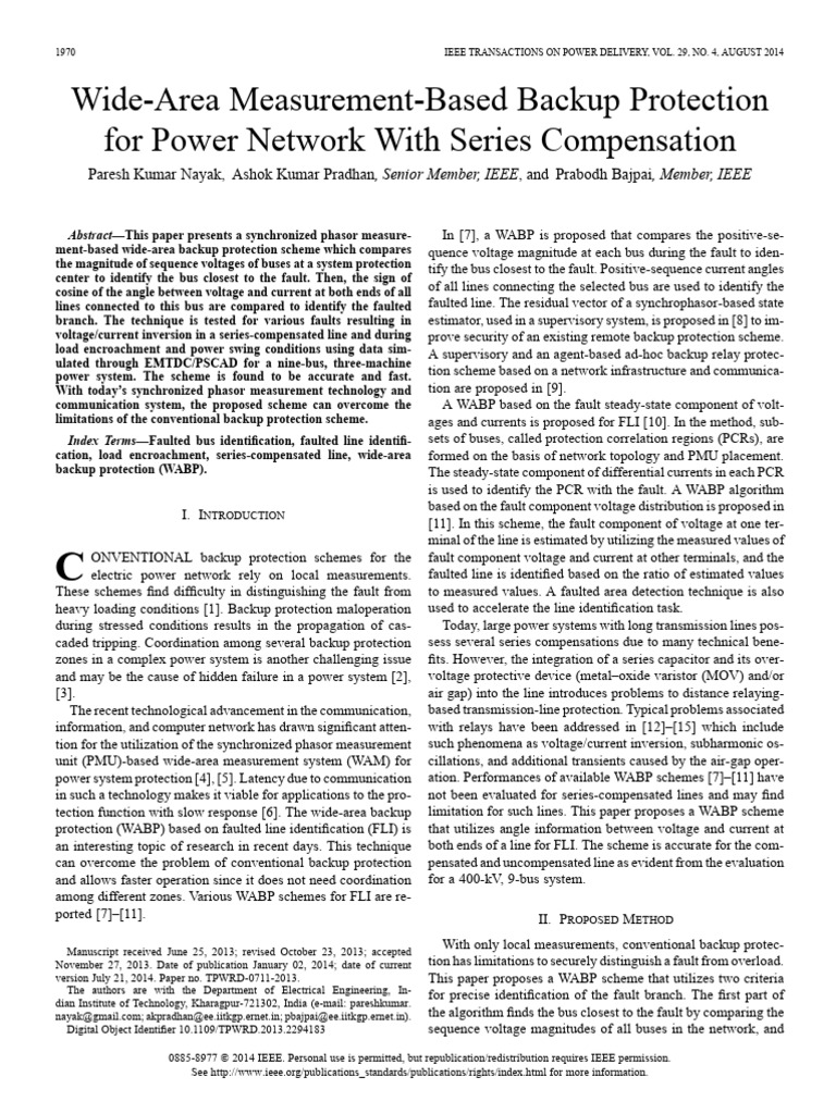 3_2014_Wide-Area Measurement-Based Backup Protection | PDF | Electrical ...