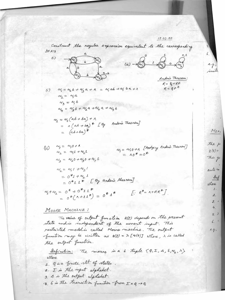 Mealy and Moore Machine | PDF | Electrónica digital