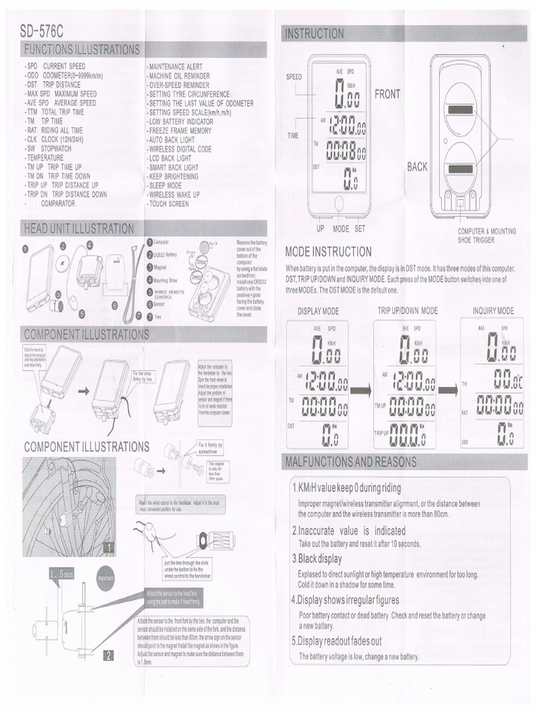 Manual Spedometer Sepeda | PDF