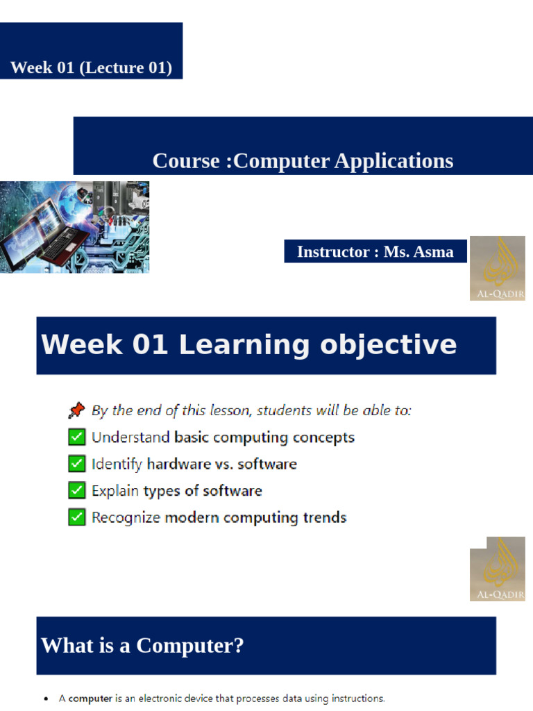 Week 1 Lecture 01(Introduction, History) | PDF | Personal Computers | Computing