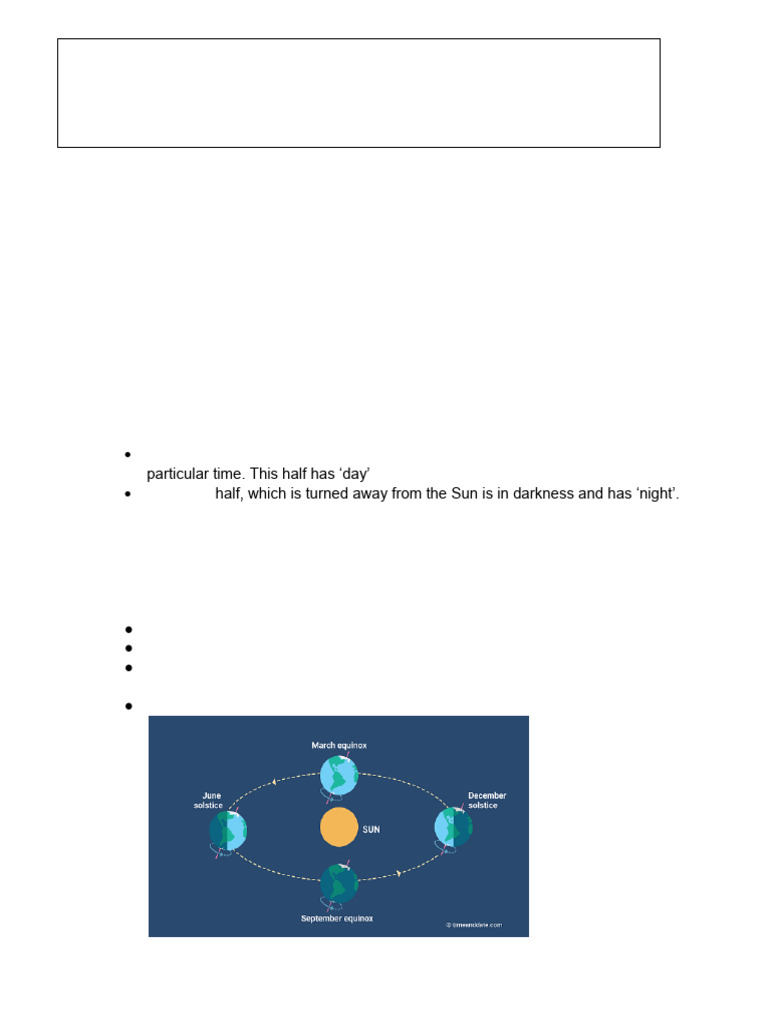 Earth's Rotation and Seasons Explained | PDF | Rotation | Earth