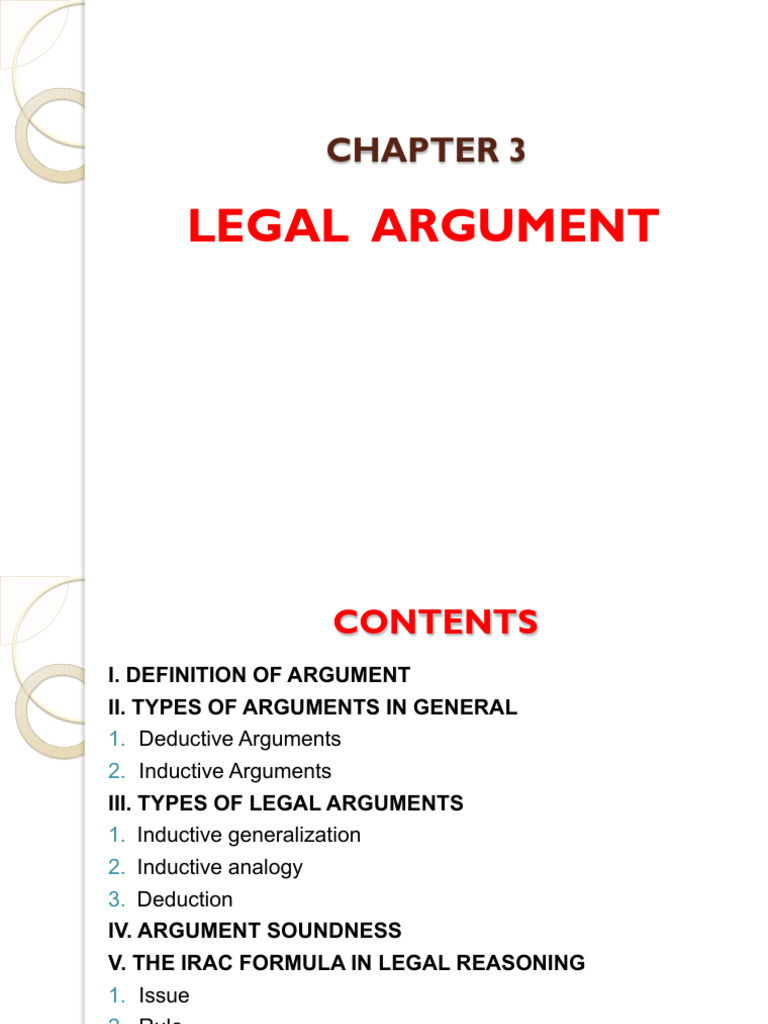 CHAPTER 3. Legal Argument | PDF | Argument | Deductive Reasoning