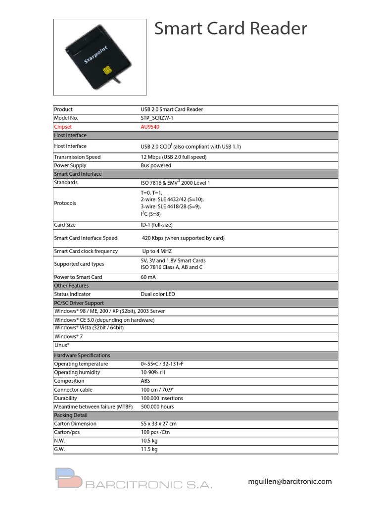 TD Synnex Lector de DNI STP SCRZW-1 | PDF