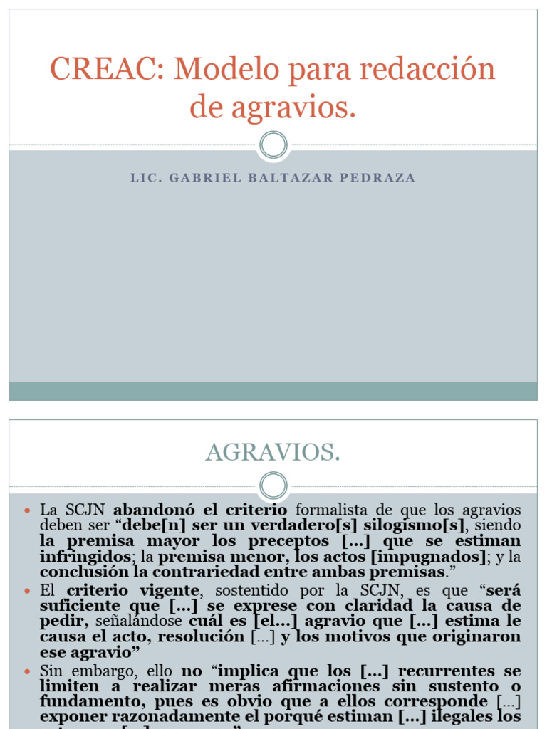 CREAC Modelo para Redacción de Agravios | PDF | Caso de ley | Derecho penal