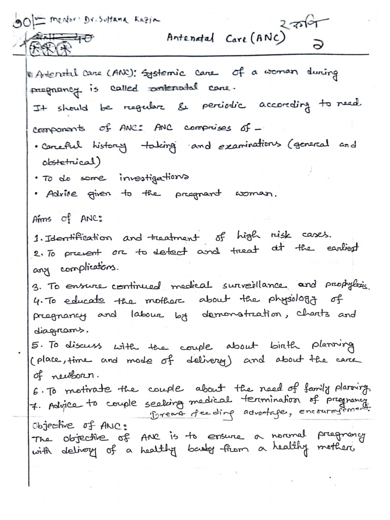 ANC (Dr. Razia Mam) | PDF