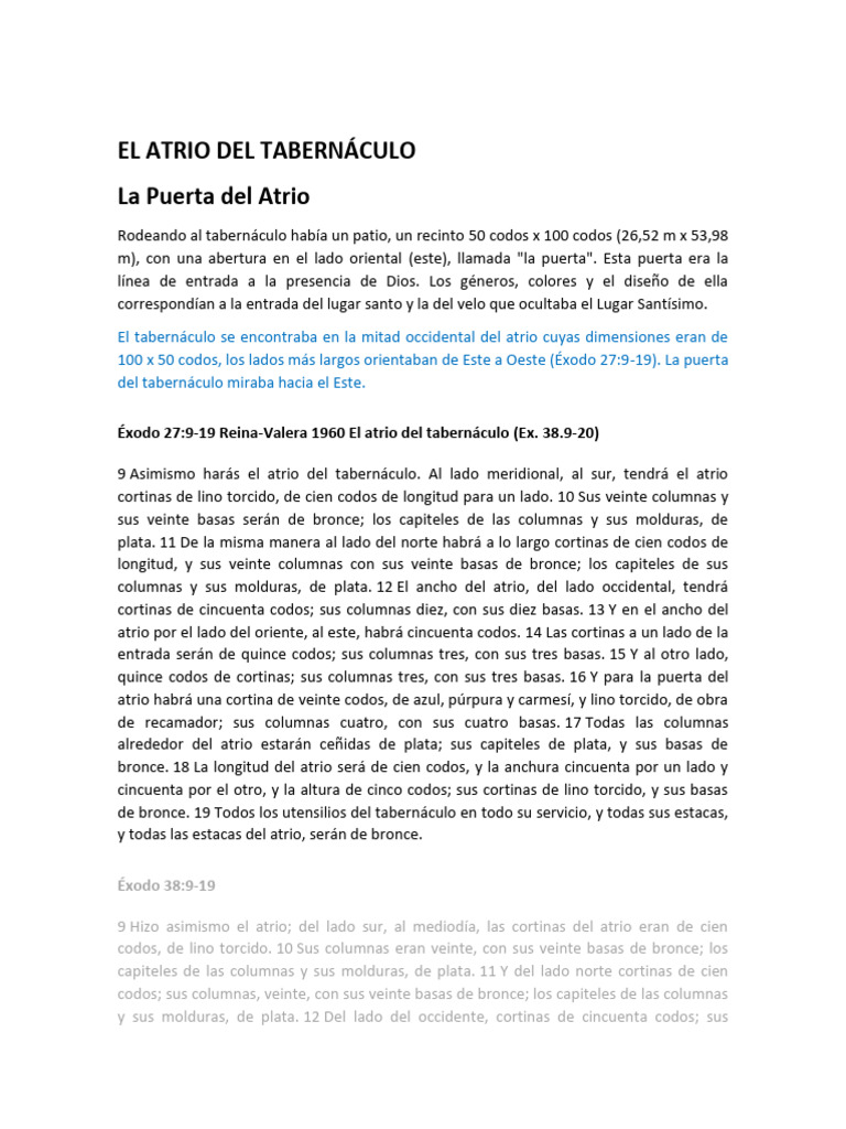 Significado del Atrio del Tabernáculo | PDF | Cristo (título) | Jesús