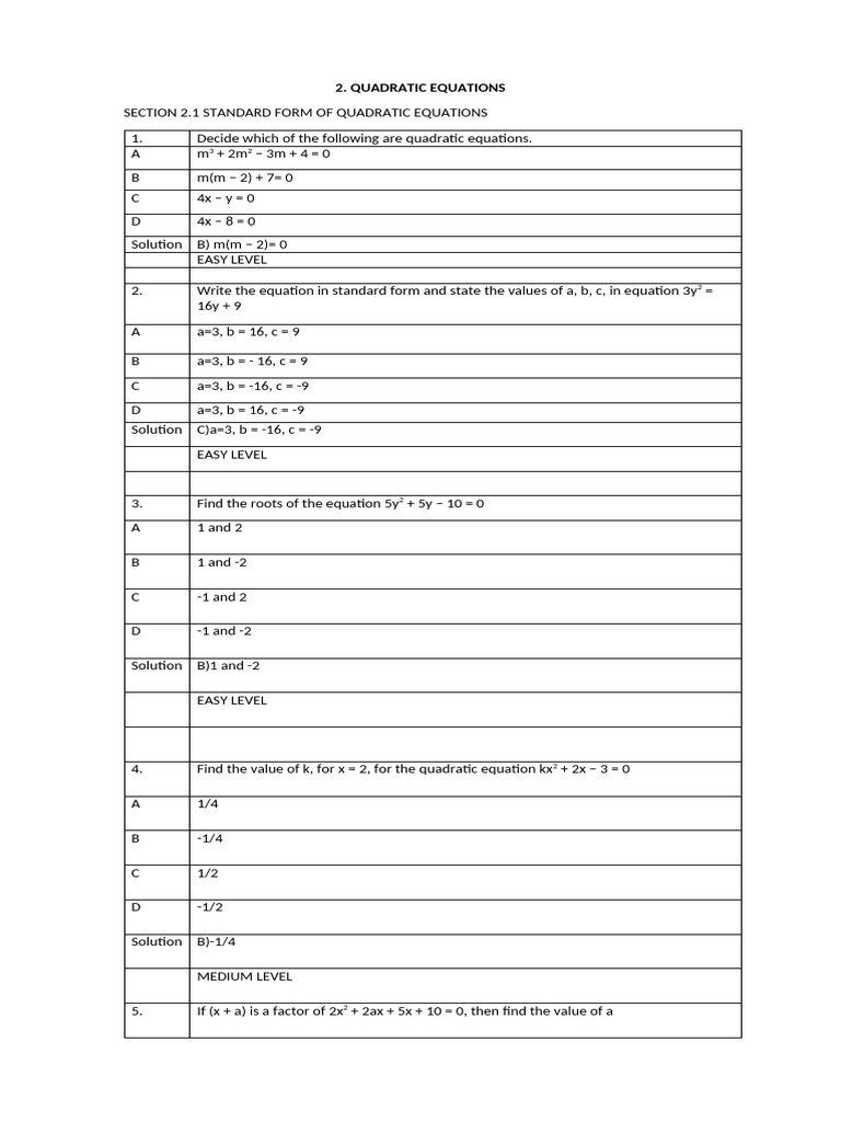 Revised Quadratic Equation | PDF | Quadratic Equation | Speed