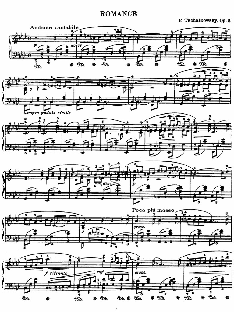Chaykovskiy Romans Fa-Minor 2-Ya Redakciya Op.5 | PDF