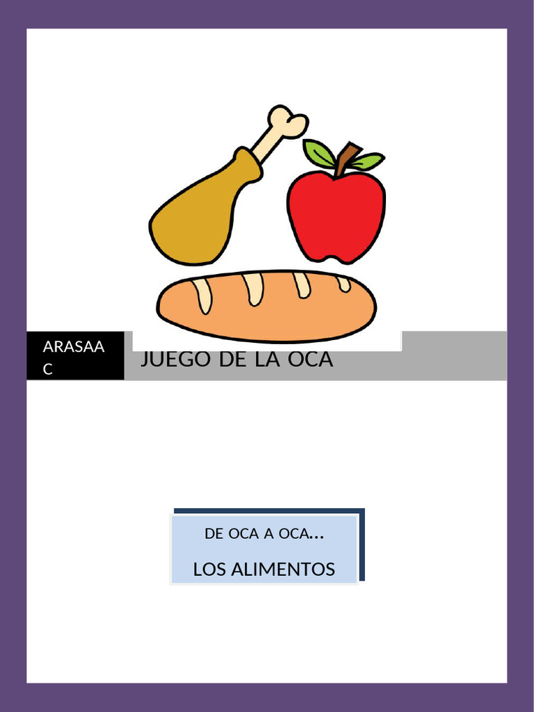 Juego de la Oca: Alimentos y Pictogramas | PDF