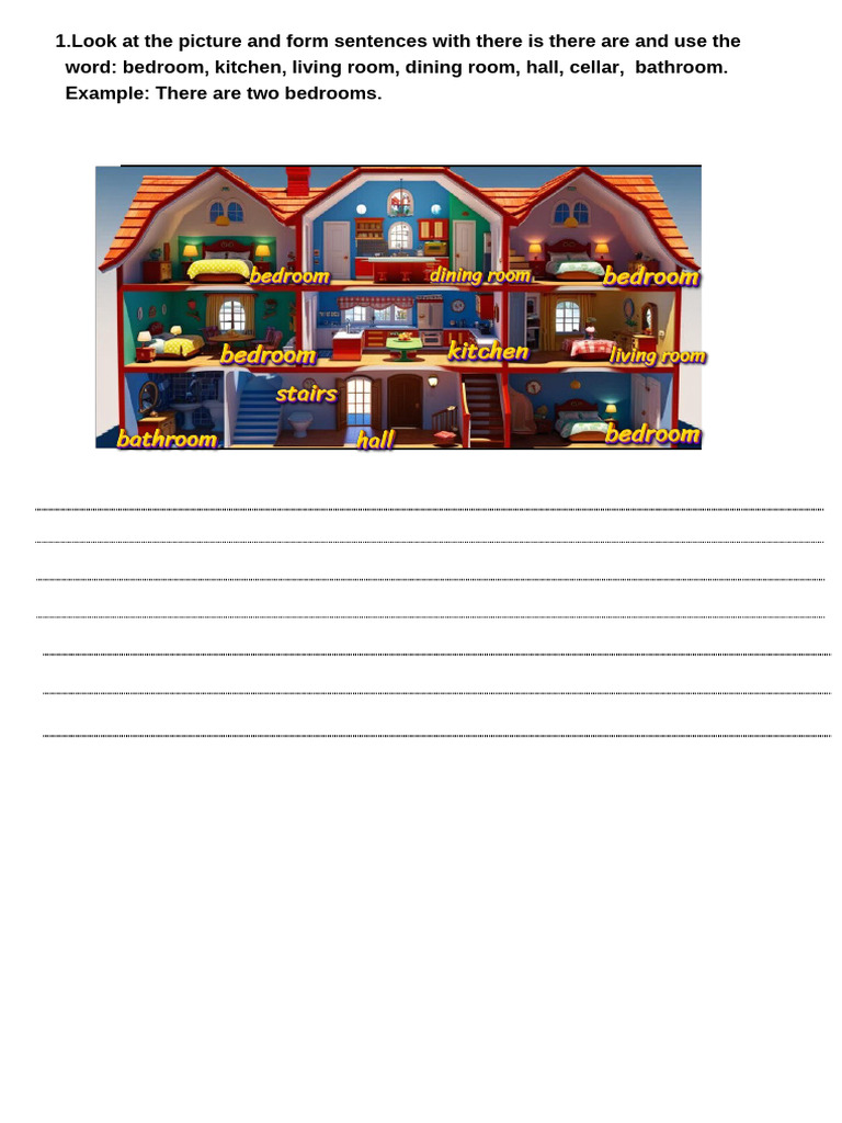 Forming Sentences with Rooms | PDF