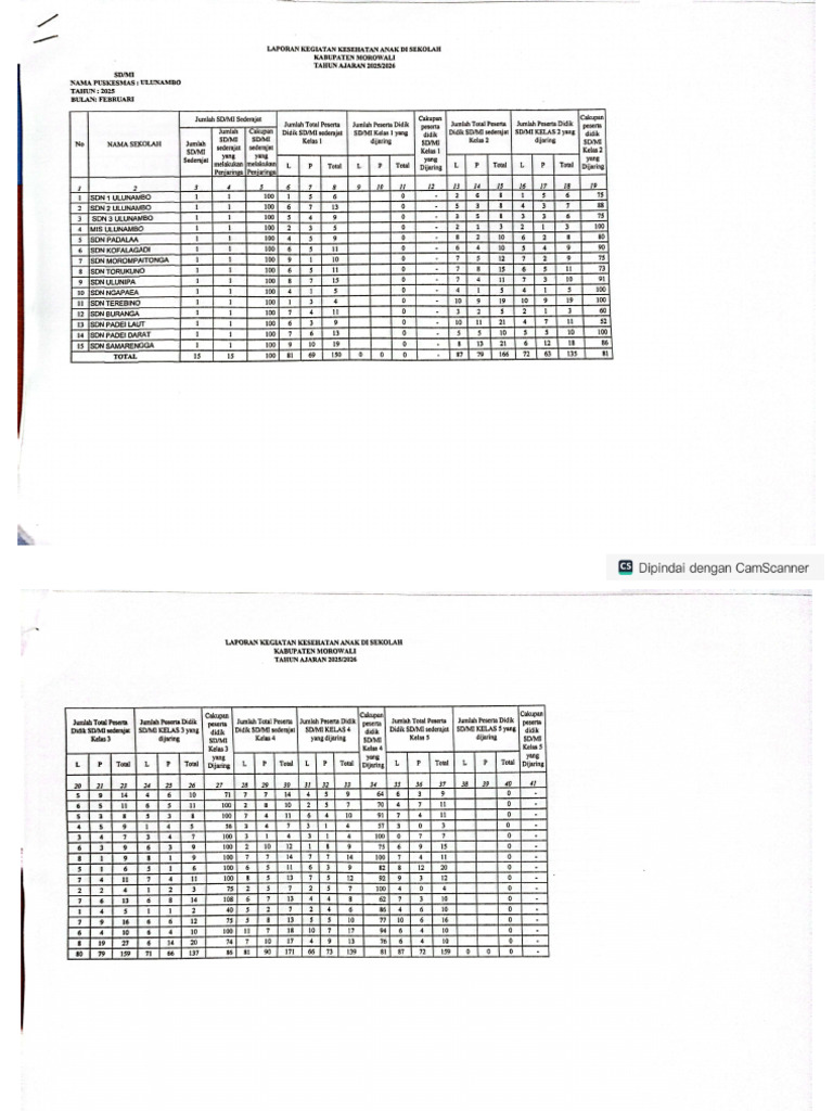 Lap UKS Bulan Februari 2025 | PDF